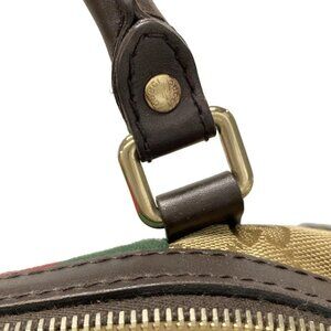 Gucci | Bags | Auth Gucci Gg Pattern Shelly Web 24725 Dark Brown Beige ...